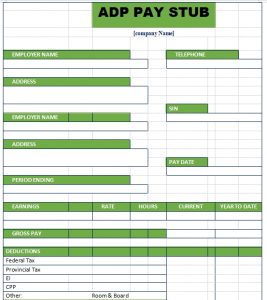 10+ ADP Pay Stub Template | Template Business PSD, Excel, Word, PDF