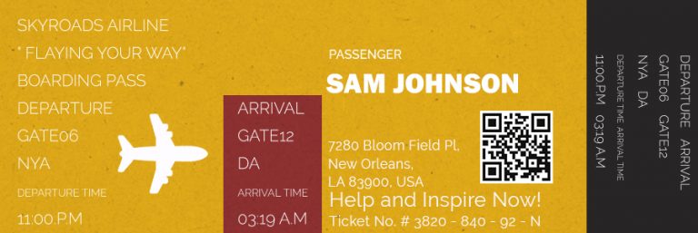 10+ Airline Ticket example psd design | Template Business PSD, Excel ...