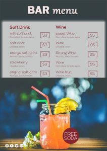 9+ Bar menu free psd template | Template Business PSD, Excel, Word, PDF