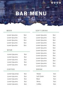 9+ Bar menu free psd template | Template Business PSD, Excel, Word, PDF