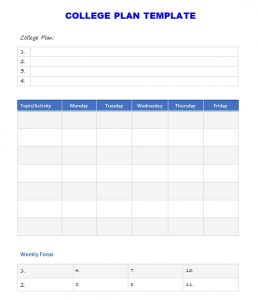 10+ 4 Year College Plan Template | Template Business PSD, Excel, Word, PDF