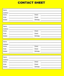 10+ contact sheet template | Template Business PSD, Excel, Word, PDF