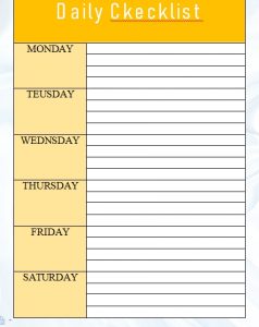 10+ Daily checklist template | Template Business PSD, Excel, Word, PDF