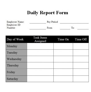 10+ Daily report template | Template Business PSD, Excel, Word, PDF