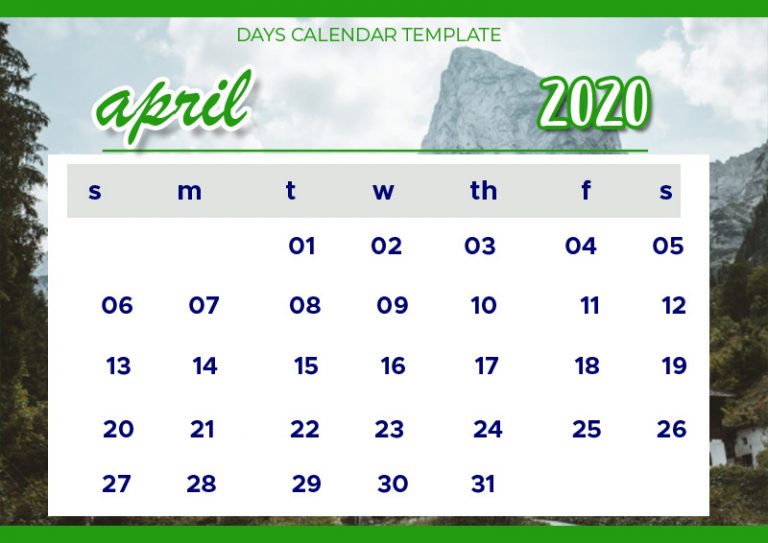 5+ 30 days calendar template free psd | Template Business PSD, Excel ...