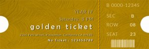 10+ Golden ticket example psd design | Template Business PSD, Excel ...
