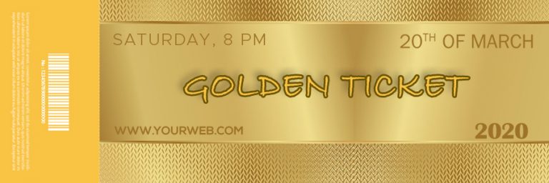10+ Golden ticket example psd design | Template Business PSD, Excel ...