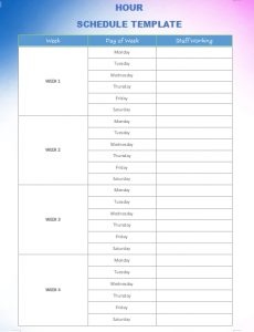 5+ 24 hour schedule template | Template Business PSD, Excel, Word, PDF