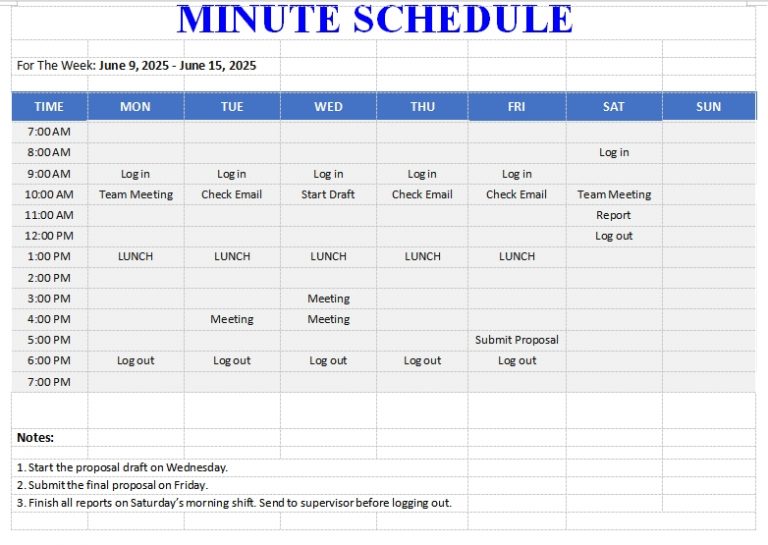 10+ 15 minute schedule template | Template Business PSD, Excel, Word, PDF