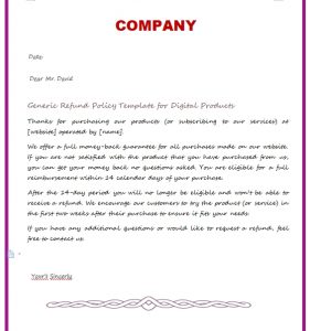 10+ Refund policy template | Template Business PSD, Excel, Word, PDF