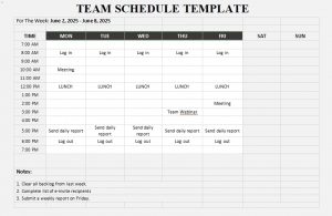 10+ 8 Team Schedule Template | Template Business PSD, Excel, Word, PDF