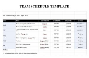 10+ 8 Team Schedule Template | Template Business PSD, Excel, Word, PDF
