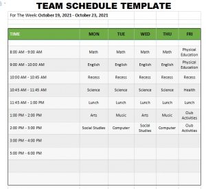 10+ 8 Team Schedule Template | Template Business PSD, Excel, Word, PDF