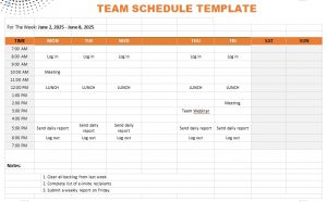 10+ 8 Team Schedule Template | Template Business PSD, Excel, Word, PDF