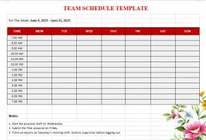 10+ 8 Team Schedule Template | Template Business PSD, Excel, Word, PDF