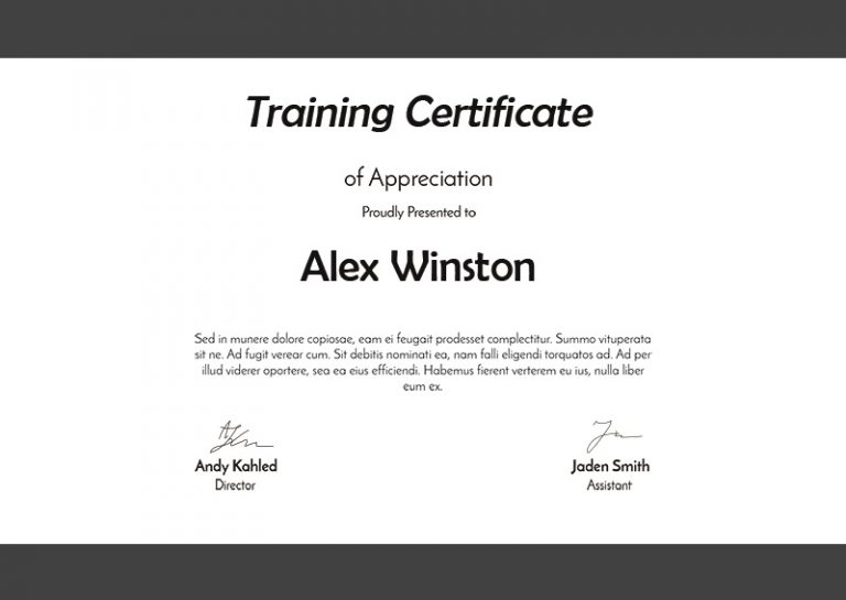 10+ Training certificate psd template free | Template Business PSD ...