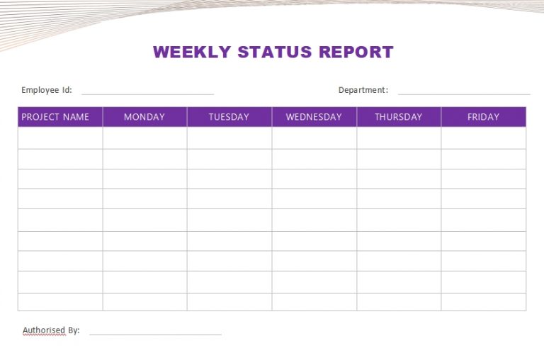 10+weekly report template | Template Business PSD, Excel, Word, PDF