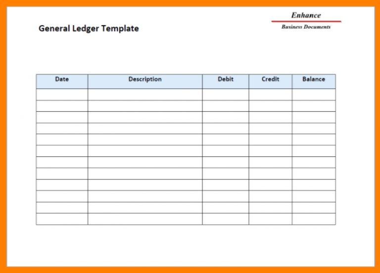 4+ General Ledger Template | Template Business PSD, Excel, Word, PDF