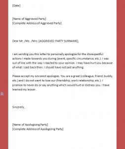 10+ Personal Apology Letter | Template Business PSD, Excel, Word, PDF