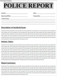 4+ Police Report Template | Template Business PSD, Excel, Word, PDF