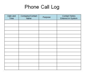 6+ Call log template sample | Template Business PSD, Excel, Word, PDF