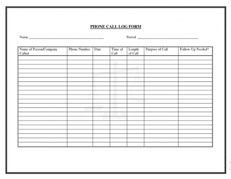 6+ Call log template sample | Template Business PSD, Excel, Word, PDF