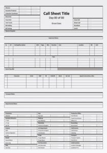 5+ Call Sheet Template Sample | Template Business PSD, Excel, Word, PDF