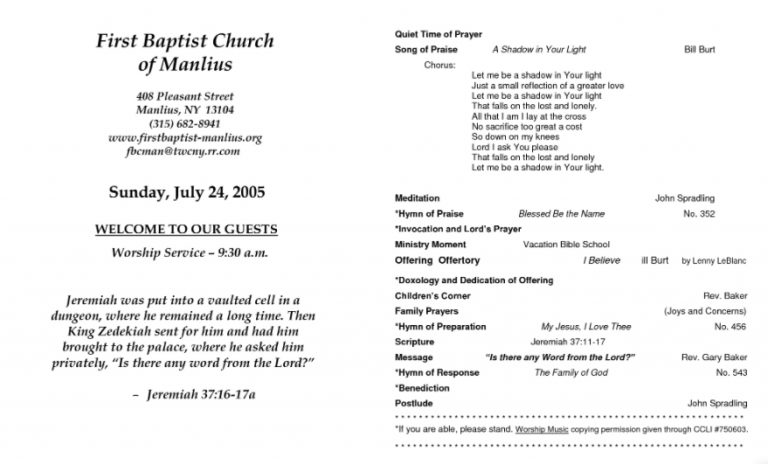 3+ Church Program Template Sample | Template Business PSD, Excel, Word, PDF