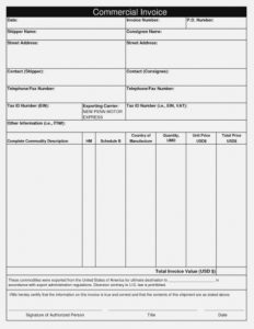 5+ Commercial Invoice Template Sample | Template Business PSD, Excel ...