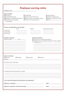 6+ Employee Write Up Template | Template Business PSD, Excel, Word, PDF