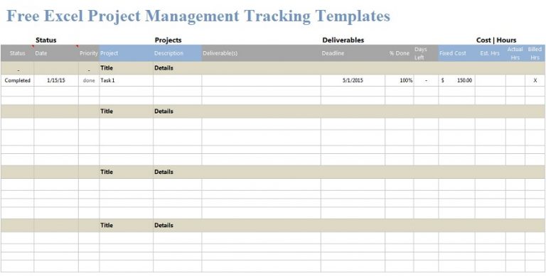 5+ Excel Project Management Tracking Template | Template Business PSD ...