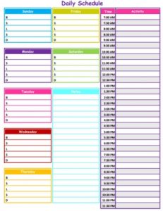 5+ free daily schedule printable | Template Business PSD, Excel, Word, PDF