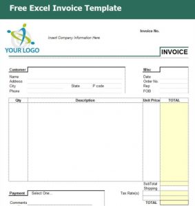 4+ Free Invoice Template Excel Sample | Template Business PSD, Excel ...