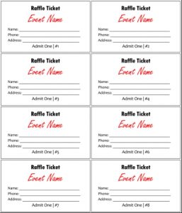 5+ free raffle ticket template sample | Template Business PSD, Excel ...
