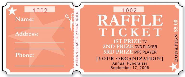 5+ free raffle ticket template sample | Template Business PSD, Excel ...