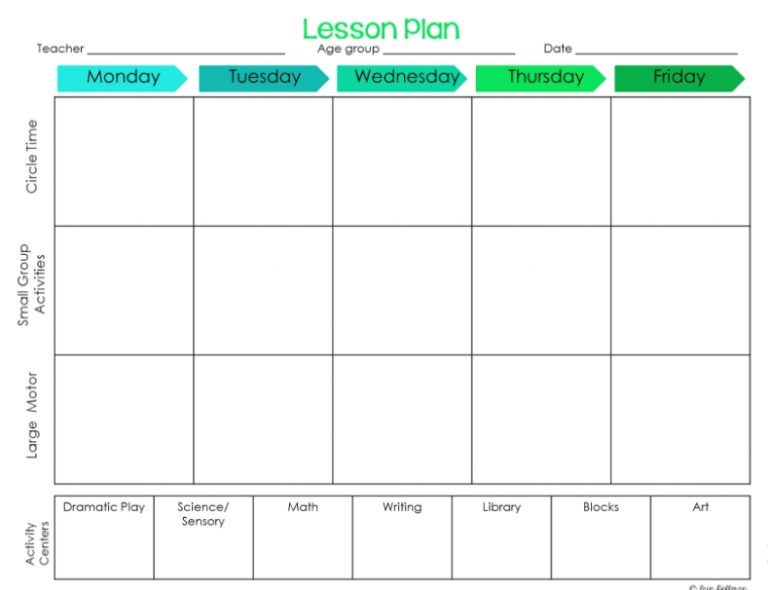 6+ preschool lesson plan templates | Template Business PSD, Excel, Word ...