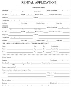 5+ rental application template sample | Template Business PSD, Excel ...