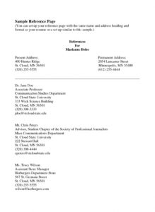 3+ Resume References Template Sample | Template Business PSD, Excel ...