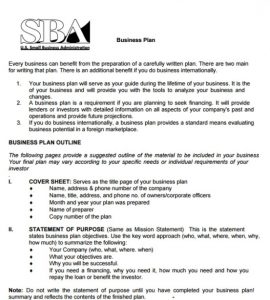 5+ sba business plan template | Template Business PSD, Excel, Word, PDF