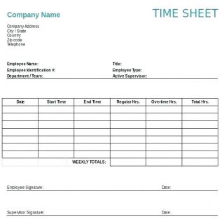 4+ Timesheet Template Free Sample | Template Business PSD, Excel, Word, PDF