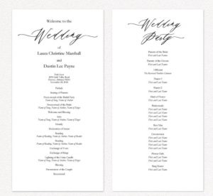 5+ Wedding Ceremony Program Template Sample | Template Business PSD ...