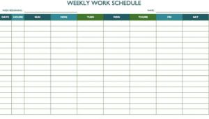 4+ Weekly Schedule Template Excel Sample | Template Business PSD, Excel ...