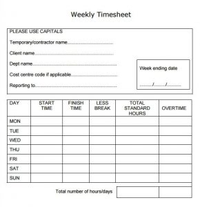 6+ Weekly Timesheet Template | Template Business PSD, Excel, Word, PDF