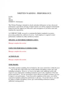 4+ written warning template sample | Template Business PSD, Excel, Word ...
