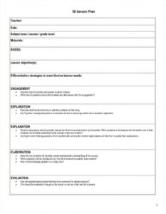 3+ 5E Lesson Plan Template | Template Business PSD, Excel, Word, PDF
