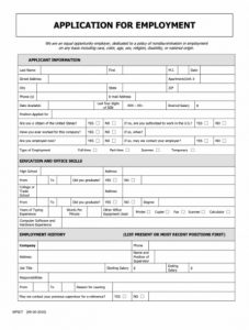 4+ Free Job Application Template | Template Business PSD, Excel, Word, PDF