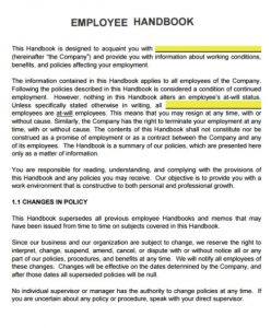 4+ Employee Handbook Template | Template Business PSD, Excel, Word, PDF