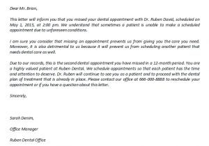 Missed Appointment Letter and its great example | Template Business PSD ...