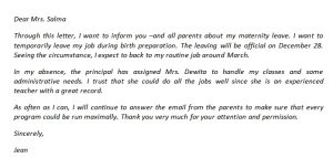 Maternity Leave To Parents for Keeping a Good Relationship | Template ...