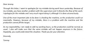 Apology Letter for Mistake at Work to Keep Good Relationship with the ...